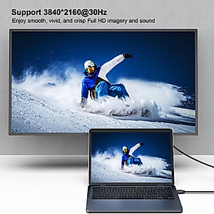 BENFEI Mini DisplayPort to HDMI 6 Feet Cable [4K@30Hz, Aluminum Shell, Nylon Braided] Compatible with MacBook Air/Pro, Microsoft Surface Pro/Dock, Monitor, Projector and More