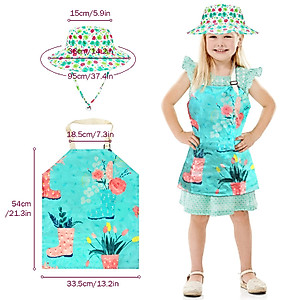 Gardening Tools Toy Set for Girls Boys with Beatiful Storage Bag, Watering Can, Gardening Gloves, Shovels, rake, Apron, Sun Hat kit for Children Kids Outdoor Play and Dress up Clothes Role Play