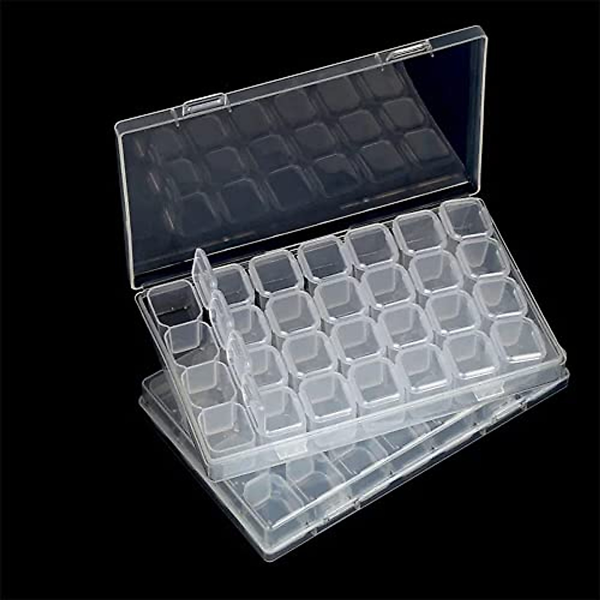 SULLMAR 3PCS 28 grids Rhinestone Box Diamond Picture Box Plastic Jewelry Storage Box Storage Container Gem Container Nail Tools Storage Box DIY Art Craft Nail Art Small Jewelry Bead Storage