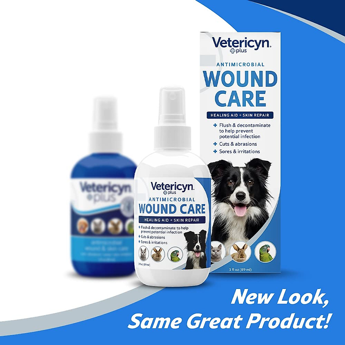 Vetericyn Plus Dog Wound Care Spray | Healing Aid and Skin Repair, Clean Wounds, Relieve Dog Skin Allergies, Safe for All Animals. 3 ounces