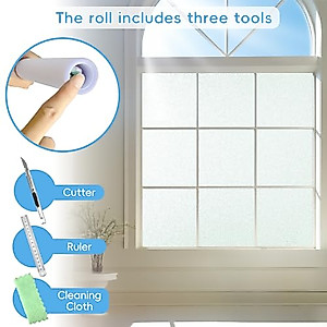 Qualsen Window Privacy Film Frosted Glass Window Film Matte White Non-Adhesive Static Window Cling Privacy Film for Glass Windows Bathroom Home Office Kitchen Living Room(47.2 x 78.7 inch/120x200cm)