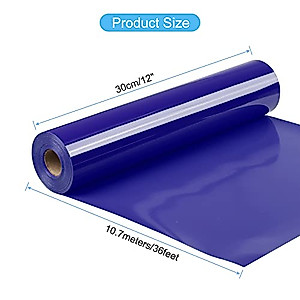 MECCANIXITY Heat Transfer Vinyl Rolls, 12" x 35 Feet HTV Vinyl, Bright Blue HTV Vinyl Iron on Vinyl Heat Vinyl Design for Shirts, Pillows, Hand Bags, Hats