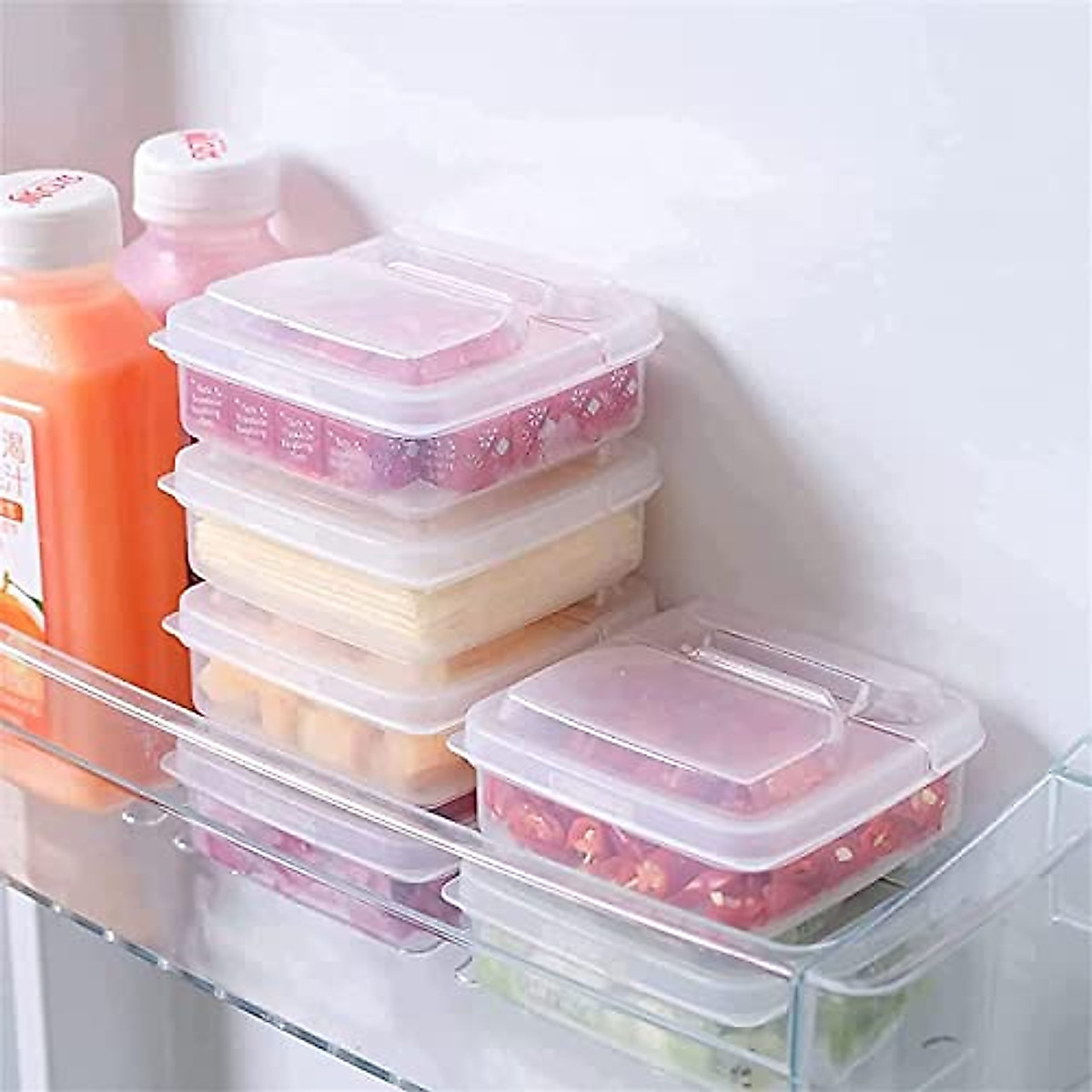 Sliced Cheese Container for Fridge with Flip Lid - 2/4/6 Pcs Butter Block Cheese Slice Storage Box, Portable Leakproof Clear Flip Top Storage Box, Vegetable & Fruit Fresh-Keeping Box. (2 pcs) (2 pcs)