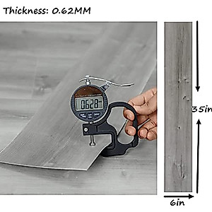 Peel and Stick Floor Tile, 35in×6in, Natural Grey Wood Grain Look, Self Adhesive and Waterproof for Transfer Bathroom, Kitchen, Living Room, Bedroom(10 PCS)