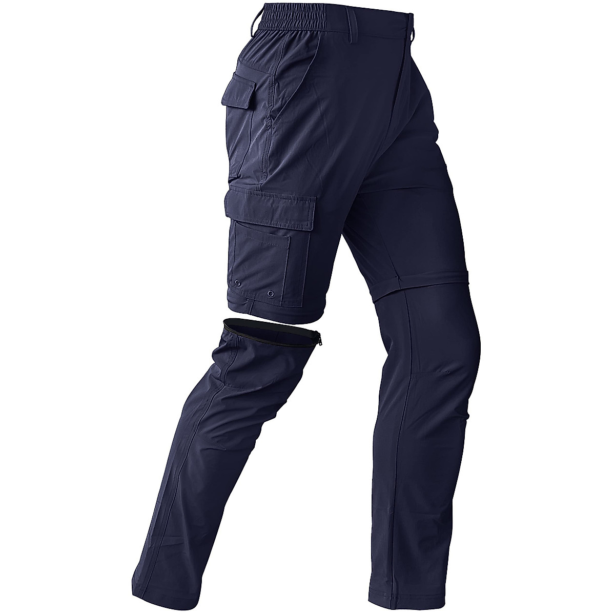 Mens Hiking Convertible Pants Waterproof Lightweight Quick Dry Zip Off Fishing Travel Safari Outdoor Cargo Work Trekking Trousers Navy 36