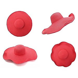 ASSQI Beach summer wide sun foldable hat for women Red