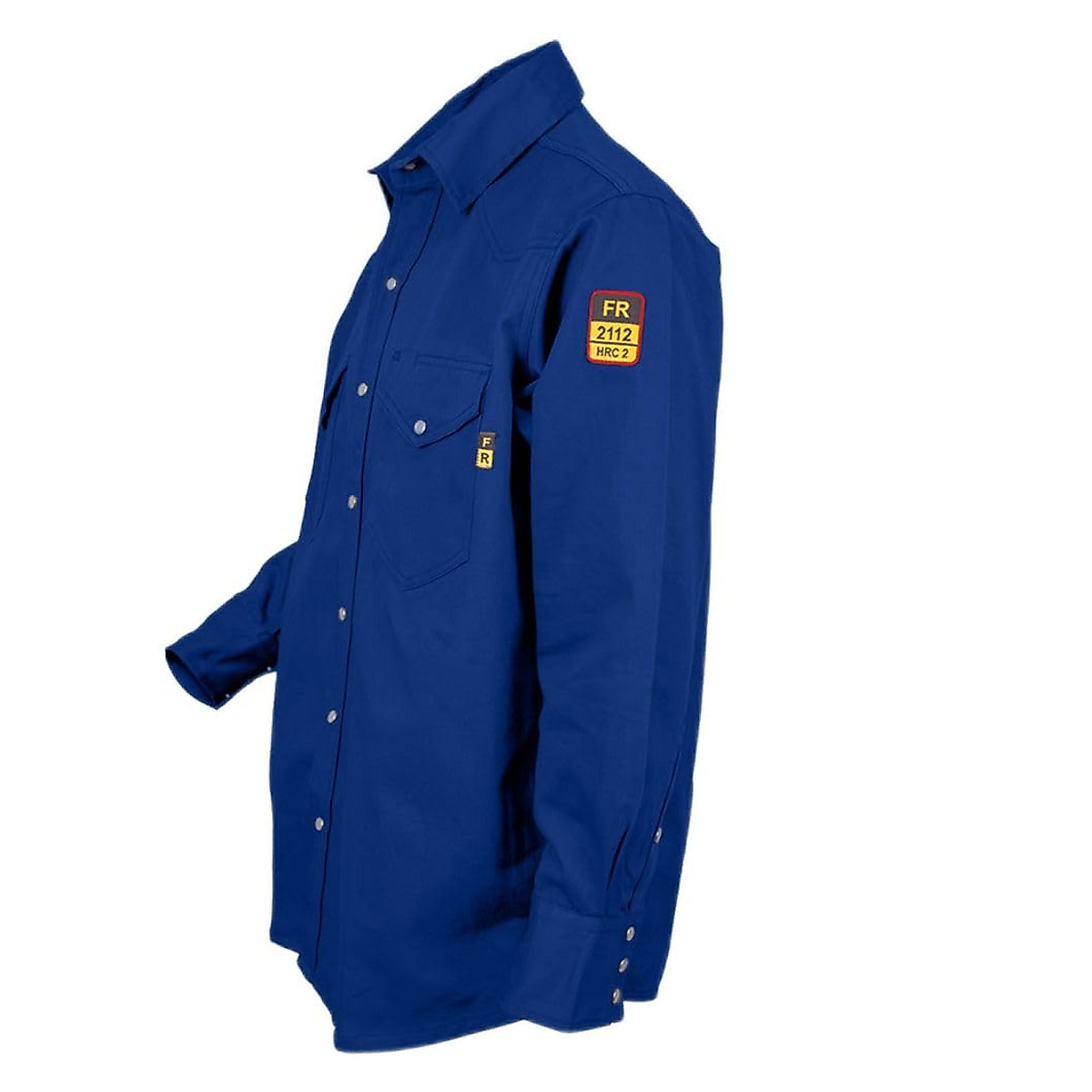 Flame Resistant FR Shirt - 100% C - Light Weight (Large, Royal Blue)