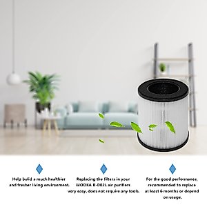 Basum B-D02L Replacement Filter, Compatible with MOOKA and KOIOS B-D02L Air Purifier, 3-in 1 H13 True HEPA Filter, 2 Pack, 2 Count (Pack of 1)