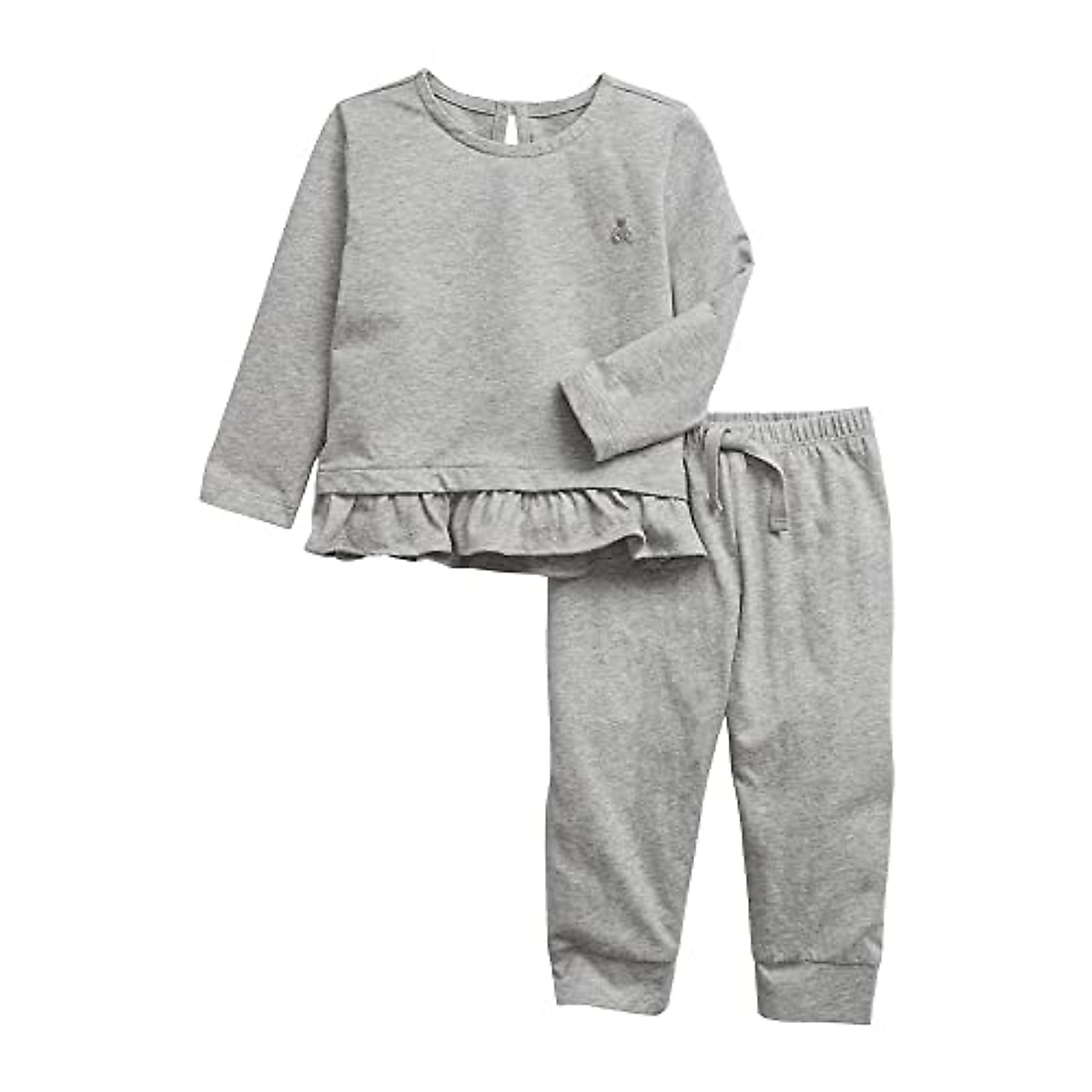 GAP Baby Girls Ruffle Hem Outfit Set B10 GREY HEATHER 6-12M