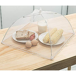 14"x14" Pop-Up Food Mesh Cover Umbrella Food Nets Screen,Reusable and Collapsible Outdoor Food Tents Protector for Parties Picnic BBQ (3 Pack)