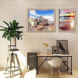 Uatiodo Diamond Painting Kits for Adults, 6 Pack Diamond Painting Kit, DIY 5D Diamond Art Paintings, Sunset Beach Paint with Diamonds, Home Wall Decor, 12 * 16 inch