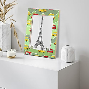 Red Yellow Bus Car 4x6 Picture Frame, Cartoon Wooden Photo Frames for Tabletop and Wall Display, Picture Frame Home Office Decor