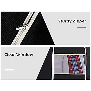 MISSLO 43" Gusseted Suit Bags for Men Travel Hanging Garment Bags Heavy Duty Suit Cover for Women Kids Clothes Shirts Short Dresses Coats, 2 Pack