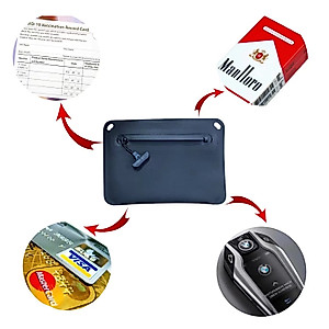 CHERRY CHICK Diving Waterproof Wallet with Zip-Military Fabric-Car Key Pouch Cards Bag-Close the Zipper Tightly