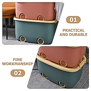 LIFKOME Stackable Toy Storage Box with Wheels Rolling Storage Box with Snap Lid Handle& Latches Wheeled Storage Durable and Reusable Storage Bins with Latching Lids