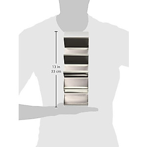 American Metalcraft TSH5 Stainless Steel Taco Holder, 4-5 Compartments, 4" x 13.7", Silver