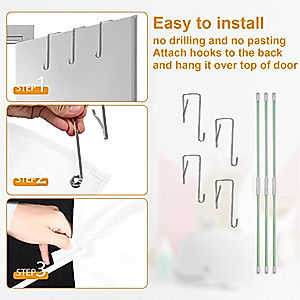 Adgoaler Stuffed Animal Storage, Over Door Stuff Animals Organizer with 4 Large Pockets for Kids Plush Stuffies, Hanging Toy Plush Storage for Nursery, Bedroom, Easy Installation (White)