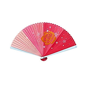 Decorative Folding Fans Women Hand Held Folding Fans Chinese/Japanese Style Butterflies Engraved Pattern Folding Hand Fan for Festivals Wedding Gift Hand Fan fan (Color : Red)