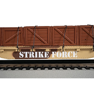 Bachmann Trains - 52’ Center Depressed Flat CAR - Desert Camouflage with CRATES - HO Scale