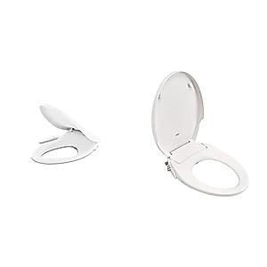 Kohler 5724-0 Puretide Toilet seat, Elongated, White & American Standard 5900A05G.020 Aqua Wash Non-Electric Bidet Seat for Elongated Toilets, 14.9 in Wide x 3.6 in Tall x 21.1 in Deep, White