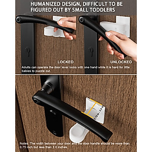 Baby Proofing Door Locks for Kids Safety, Door Knob Child Proof, 4 Pack DUOSI Door Lever Locks, No Drilling Door Handle Baby Proof Child Safety Locks for Doors