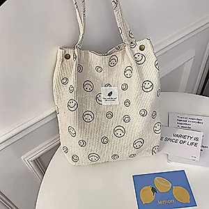 Women's Tote Bag Smiley Face Casual Tote shoulder bag Handbag Big Capacity Shoulder Bag school crossbody bags