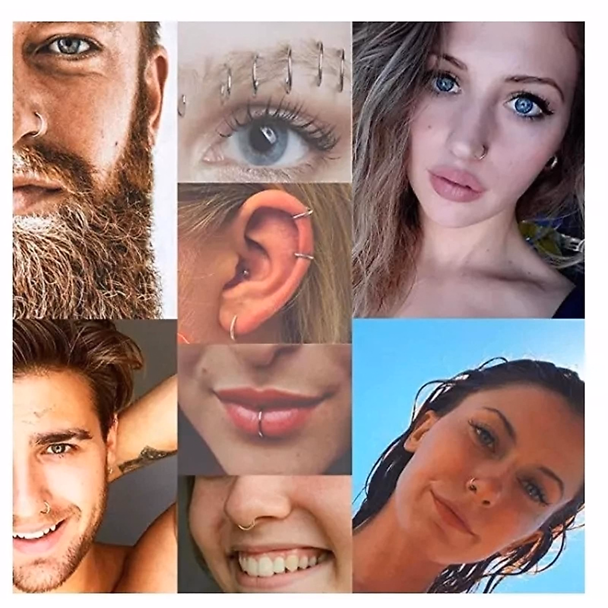 DJCIW 25PCS Mixed Body Piercing Needles, 12G 14G 16G 18G 20G Disposable Sterile Stainless Steel Piercing Needles for Ear Nose Navel Belly Nipple Tongue Lip Piercing