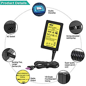 HKY 30V 333mA Adapter for HP 0957-2286 0957-2290 0957-2398 Deskjet 1050 1000 1051 1055 2050 2060 2512 3050 3052 3015A 3052A 3056A 2514 3051A 3511 3512 3055 3515 J110 J410 J510a J611 Printer Power Cord
