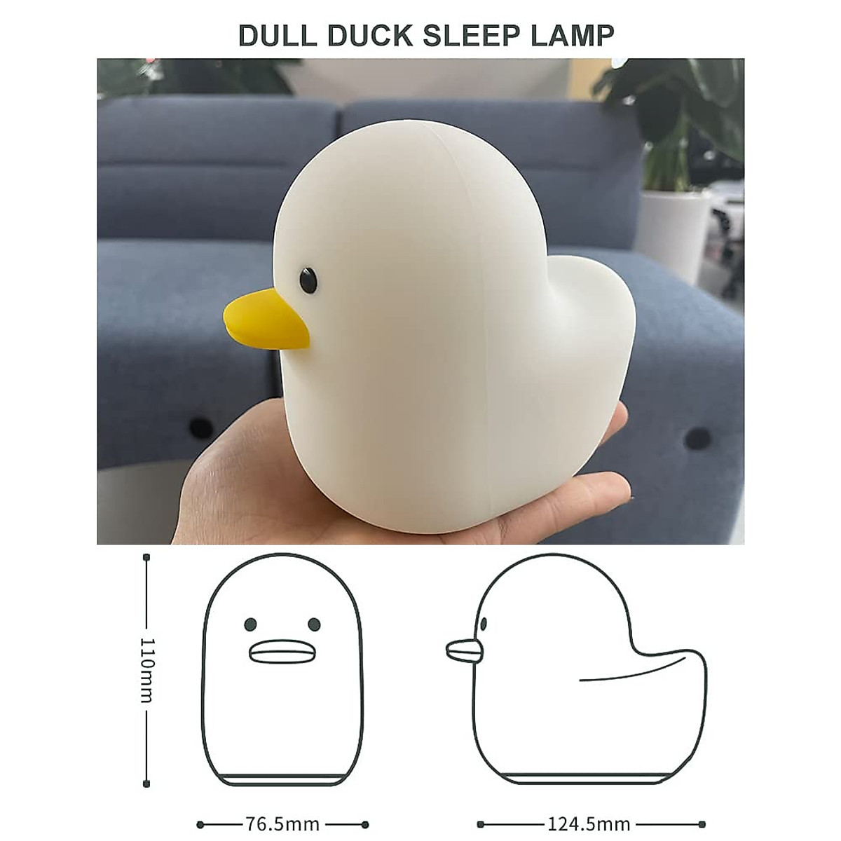 Resoxy LED Duck Lamp Night Light,Cute Animal Silicone Nursery Night Light USB Rechargeable Table Lamp Bedside Lamp with Touch Sensor for Kids Room Breastfeeding