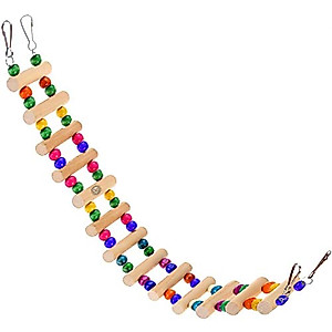 SunGrow Bird Ladder Bridge, 20 x 3 Inches, Raw Wood and Edible Dye, Suitable for Small to Medium Birds, 1 Piece