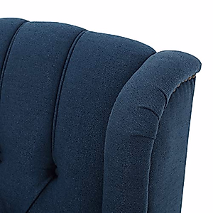 Christopher Knight Home Earlean Fabric Recliner (Set of 2), Navy Blue, Dark Brown