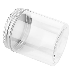 ZEONHEI 30 Pack 8 Oz Plastic Jars with Aluminum Lid, Wide Mouth Clear Empty Plastic Containers for Food Storage Cream Jam Samples