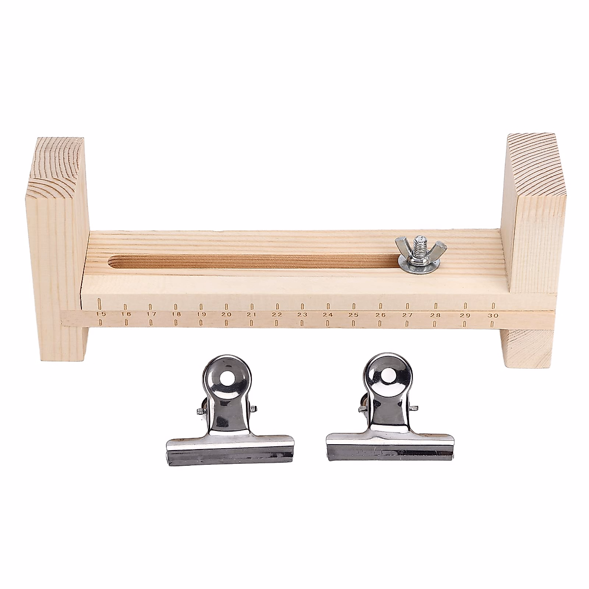 Boxwizard Wood Bracelet Jig U Shape Clear Scale Bracelet Jig Kit DIY Hand Knitting Bracelet Jig with 2 Clamp Bracelet Braiding Tool