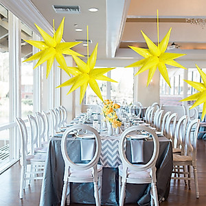 60 Pcs Yellow Star Balloons 26 inch Large Explosion Star Balloon 12 Point Spike Foil Balloons for Birthday Wedding Sunflower Lemon Party Decoration Background