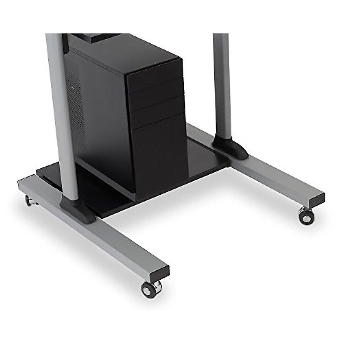 Mount-It! Mobile Stand Up Desk/Height Adjustable Computer Work Station Rolling Presentation Cart with Monitor Arm (MI-7942)
