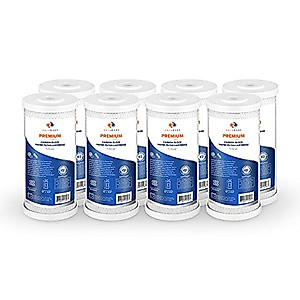 Aquaboon Universal Whole House 5 Micron 10 x 4.5 inch Cartridge | Premium Coconut Shell Replacement Water Filter Cartridge | Activated Carbon Block CTO | Compatible with Pentek EP-BB 8-Pack