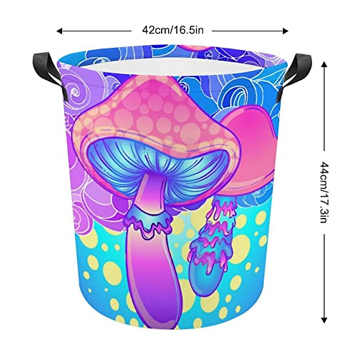 Magic Colorful Mushroom Large Laundry Hamper Foldable Laundry Basket Durable Storage Basket Toy Organizer
