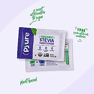 Pyure Organic Stevia Packets | Granulated Sugar Packets - White Sugar Substitute | Zero Carb, Zero Sugar, Zero Calorie Sweetener Packets | Plant-Based Stevia Packets for Keto Coffee | 240 Count