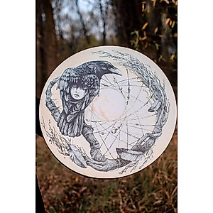 Festival Drum Decoration Percussion Musical Instrument Drum Owl Bird Drum Elf Deer Drum Beauty Drum（OD25cm*Height 5cm）