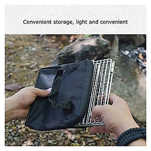 ZICANA BBQ Grill Stainless Steel Barbecue Grill Rack Cooking Foldable BBQ Grill Stand with Storage Bag Outdoor Accessories Picnic Picnic