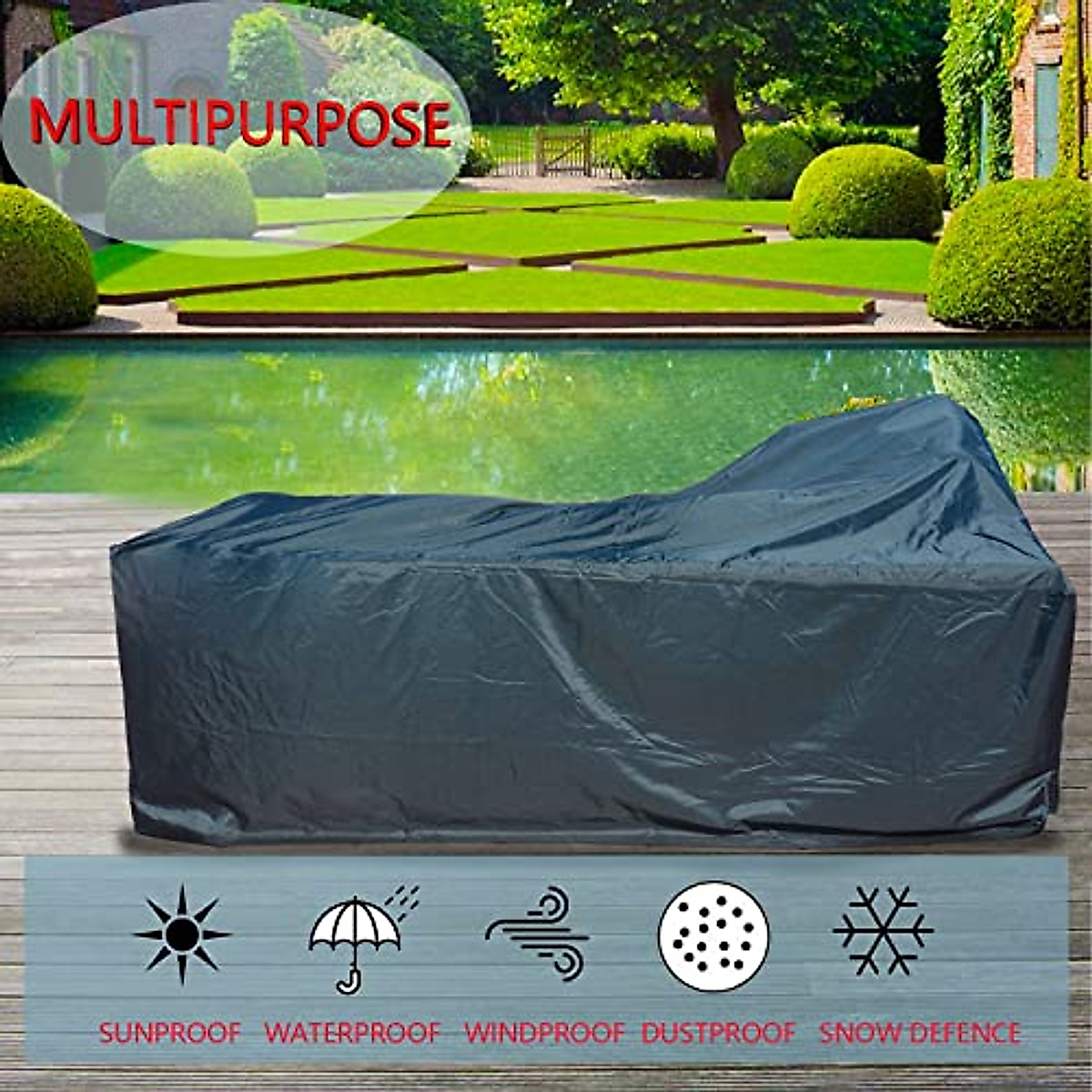 Patio Furniture Cover Waterproof Heavy Duty Cover Outdoor Table Covers Lawn Chair Sofa Fabric Covers Sets for Table Protection Dining Table and Chair Dustproof Cover,Black 91L x 91W x 28H Inches