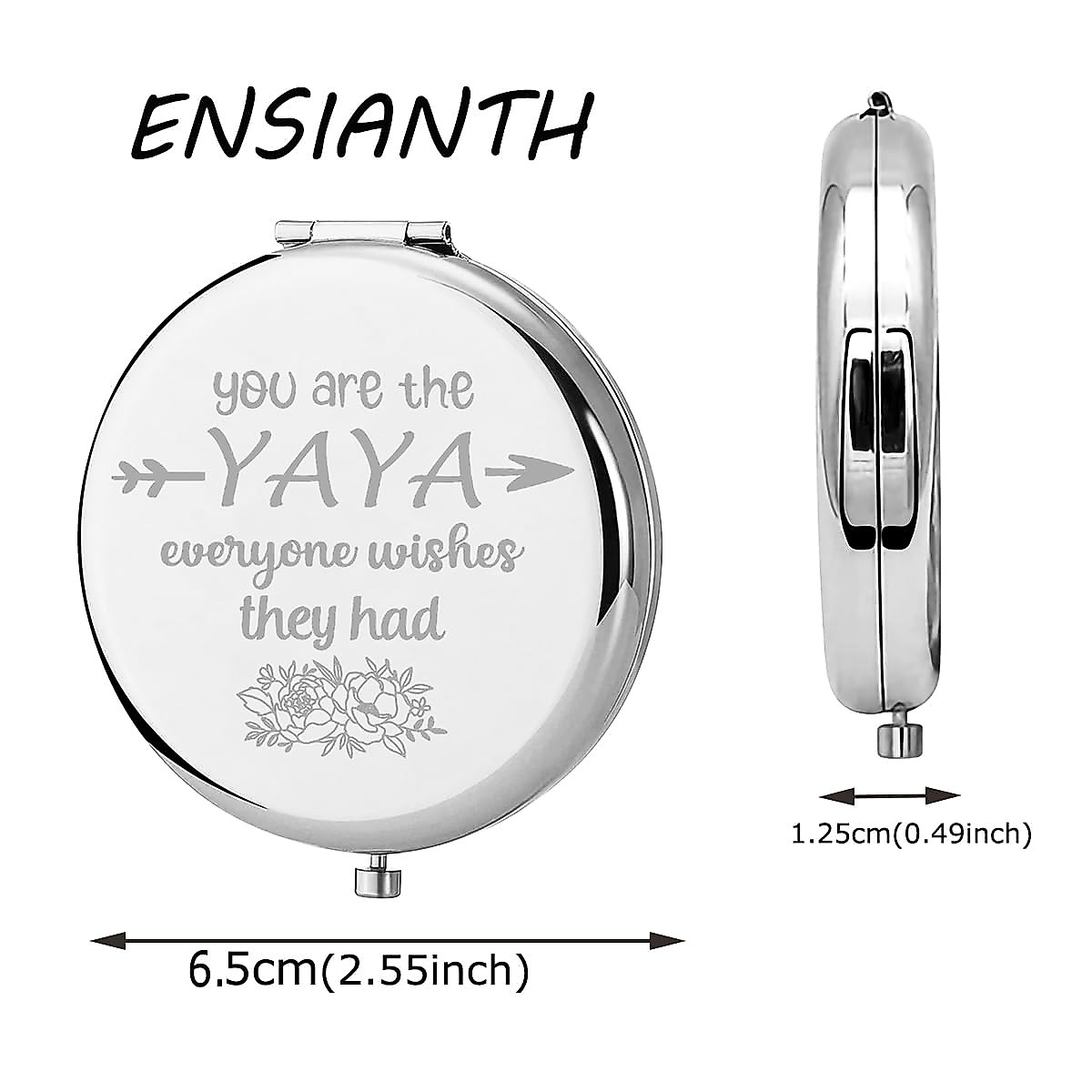 ENSIANTH Yaya Pocket Mirror Best Yaya Ever Grandma Gift Yaya Gift Yaya Compact Mirror for Grandmother (Yaya Mirror)