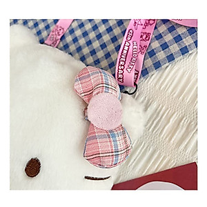 Kawaii Cat Plush Crossbody bag with Adjustable Lanyard, Kawaii Handbag with Zipper, Wallet Fluffy Purse Shoulder Bag Coin Pouch Accessories for Women Girls