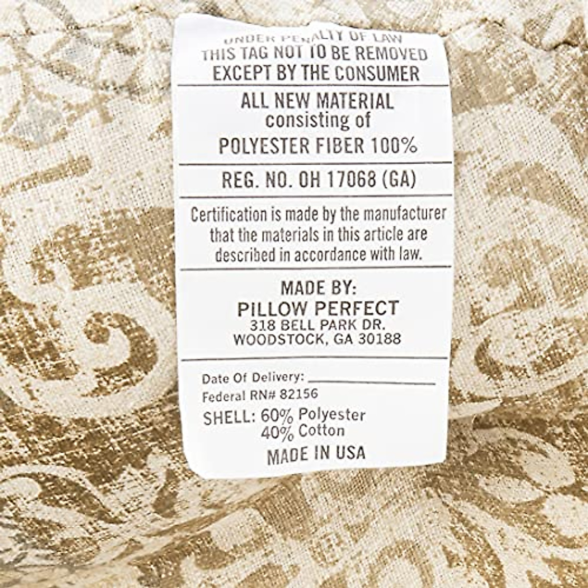 Pillow Perfect Documented Vermeil Reversible Chair Pad (Set of 2),Gold