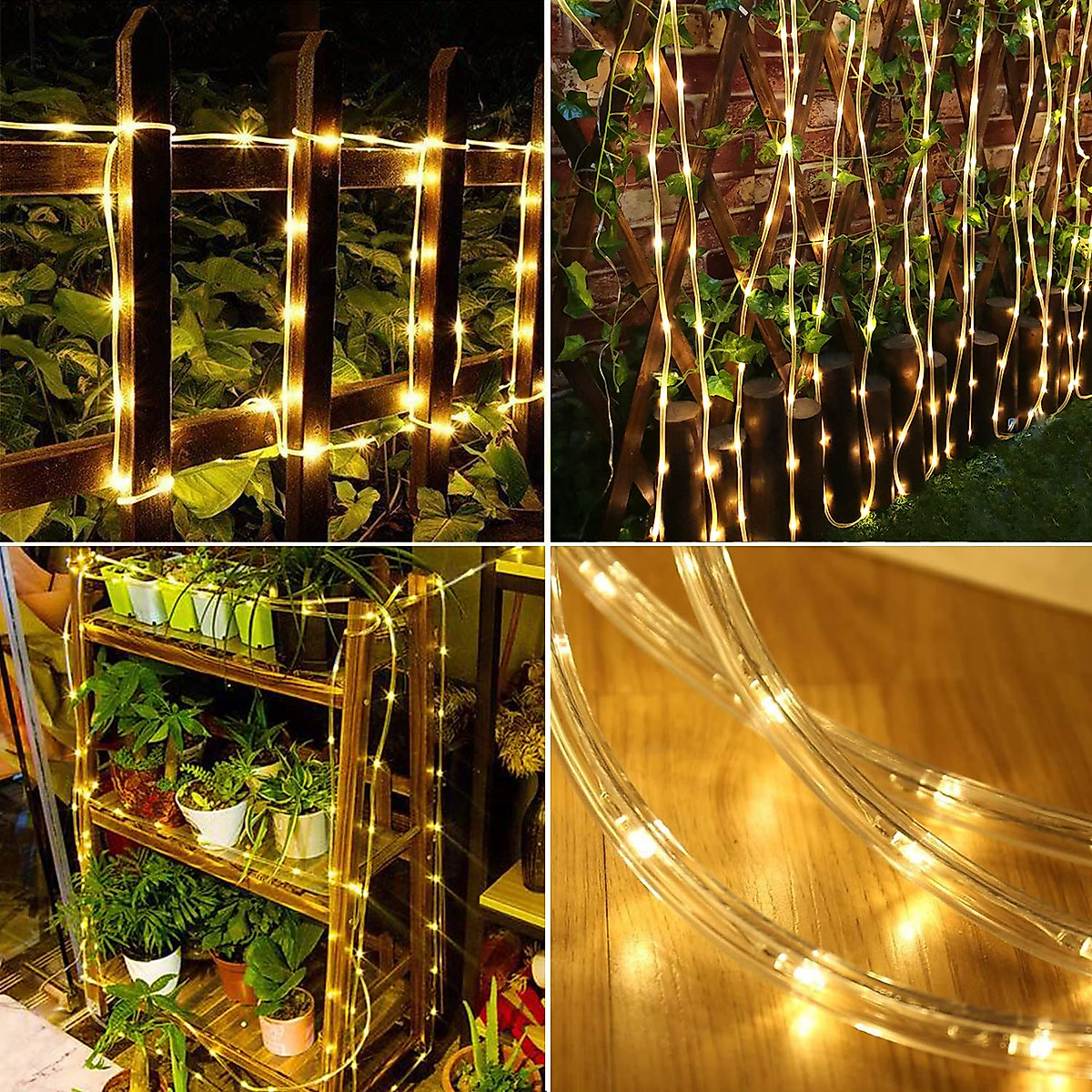 Solar Rope Light Waterproof IP65 39FT 100LEDs Outdoor LED ‎Solar Outdoor Lights for Party Garden Yard Home Wedding Christmas Halloween Holiday Tree Decoration Lighting