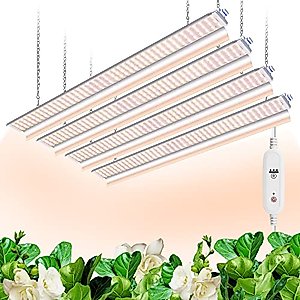 Barrina T5 Grow Light, 2FT 120W(4x30W, 800W Equivalent) Full Spectrum Grow Light with Timer, Color Changing LED Grow Lights for Indoor Plants, Linkable Hanging Plant Light for Indoor Growing, 4-Pack