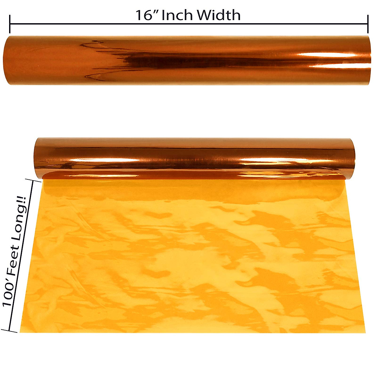 AnapoliZ Cellophane Wrap Roll Gold | 100’ Ft Long X 16” in. Wide | 2.3 Mil Thick Transparent Gold | Gifts, Baskets, Treats Cellophane Wrapping Paper | Colorful Cello Décor, Gold Party Decorations
