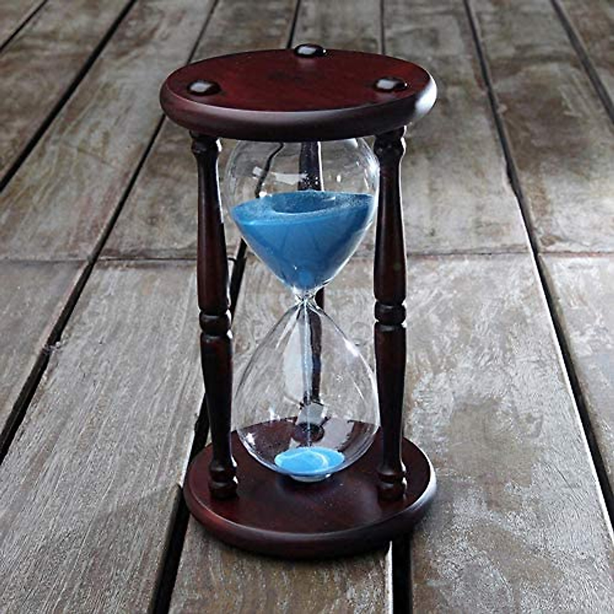 BAWAQAF Sandglass,Wooden Hourglass,Sturdy Frame Structure Hourglass,60-Minute Timer Hourglass,Home Office Desktop Decoration Hourglass,Clear,transparent