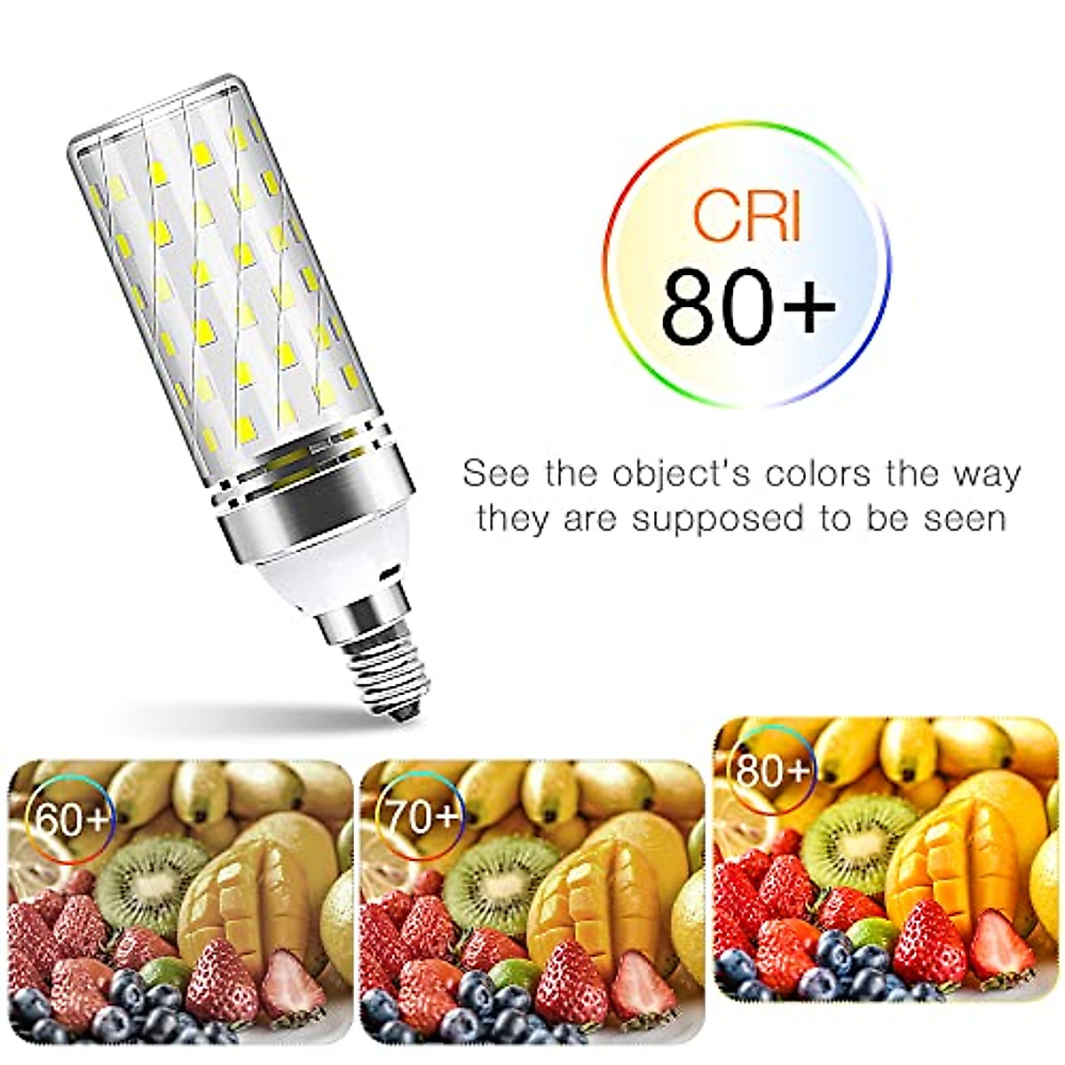 YGS-Tech E12 LED Bulb, 6000K Daylight White Light Bulbs, 16W 1500LM Led Corn Bulb, 120W Incandescent Bulb Equivalent, Non-Dimmable LED Corn Light for Office Home Lighting (8 Pack)