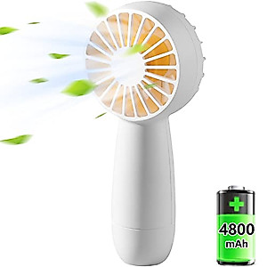 RJVW Portable Handheld Fan Mini Fan, Personal Hand Held Fan, USB Rechargeable Small Portable Fan, 3 Speeds Battery Operated Pocket Mini Fan, Powerful Makeup Eyelash Fan for Travel Beach Outdoor